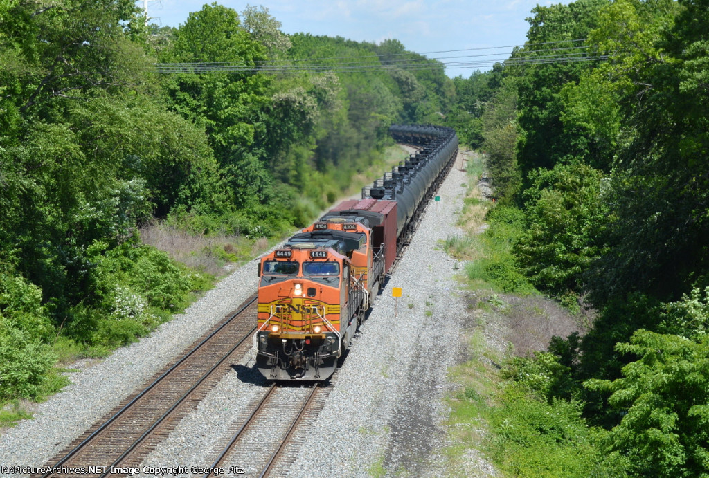 BNSF 4449 and CSX train K057